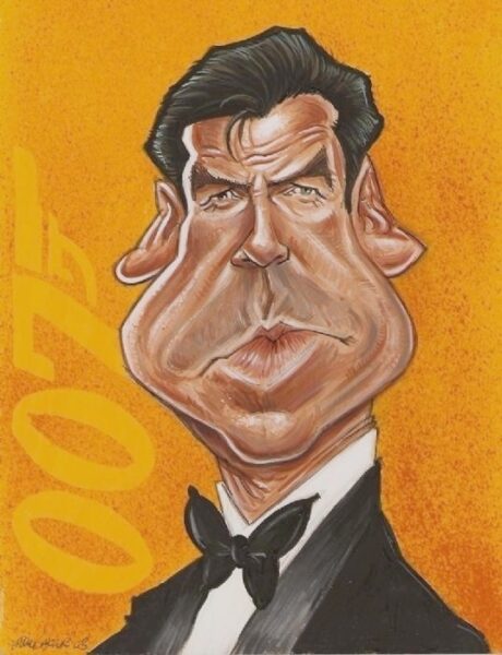 Pierce Brosnan - Paul Baker Cartoons and Caricatures